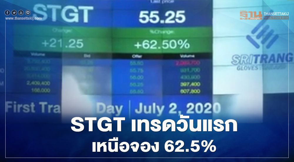 STGT เทรดวันแรก เหนือจอง 62.5%