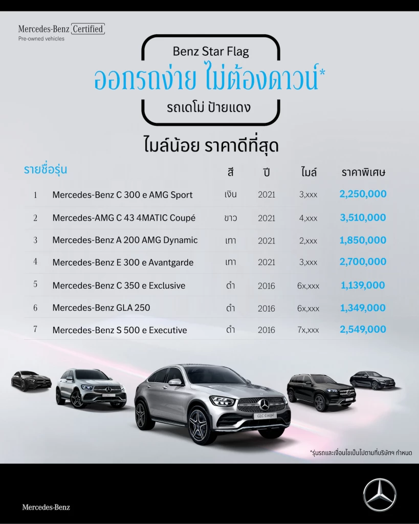 เบนซ์ สตาร์แฟลก เปิดโปรโมชันรับมอเตอร์โชว์ 2022