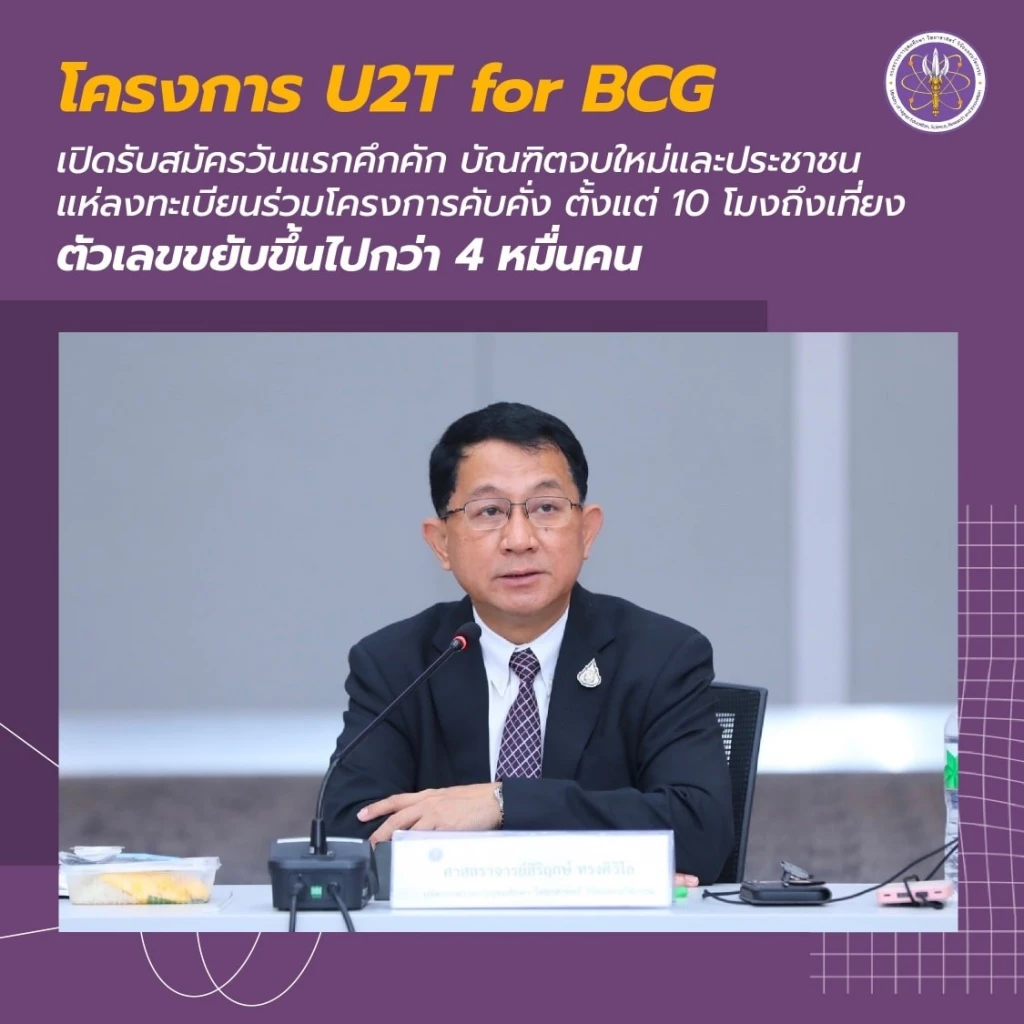 โครงการ U2T for BCG คืออะไร หลังกระทรวงอุดมศึกษา เปิดรับสมัครบัณฑิตจบใหม่
