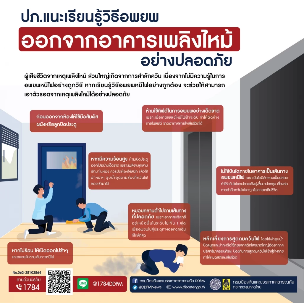 รวมวิธีอพยพจาก อาคารเพลิงไหม้ บทเรียน ไฟไหม้ผับชลบุรี เมาท์เทน บี 5076