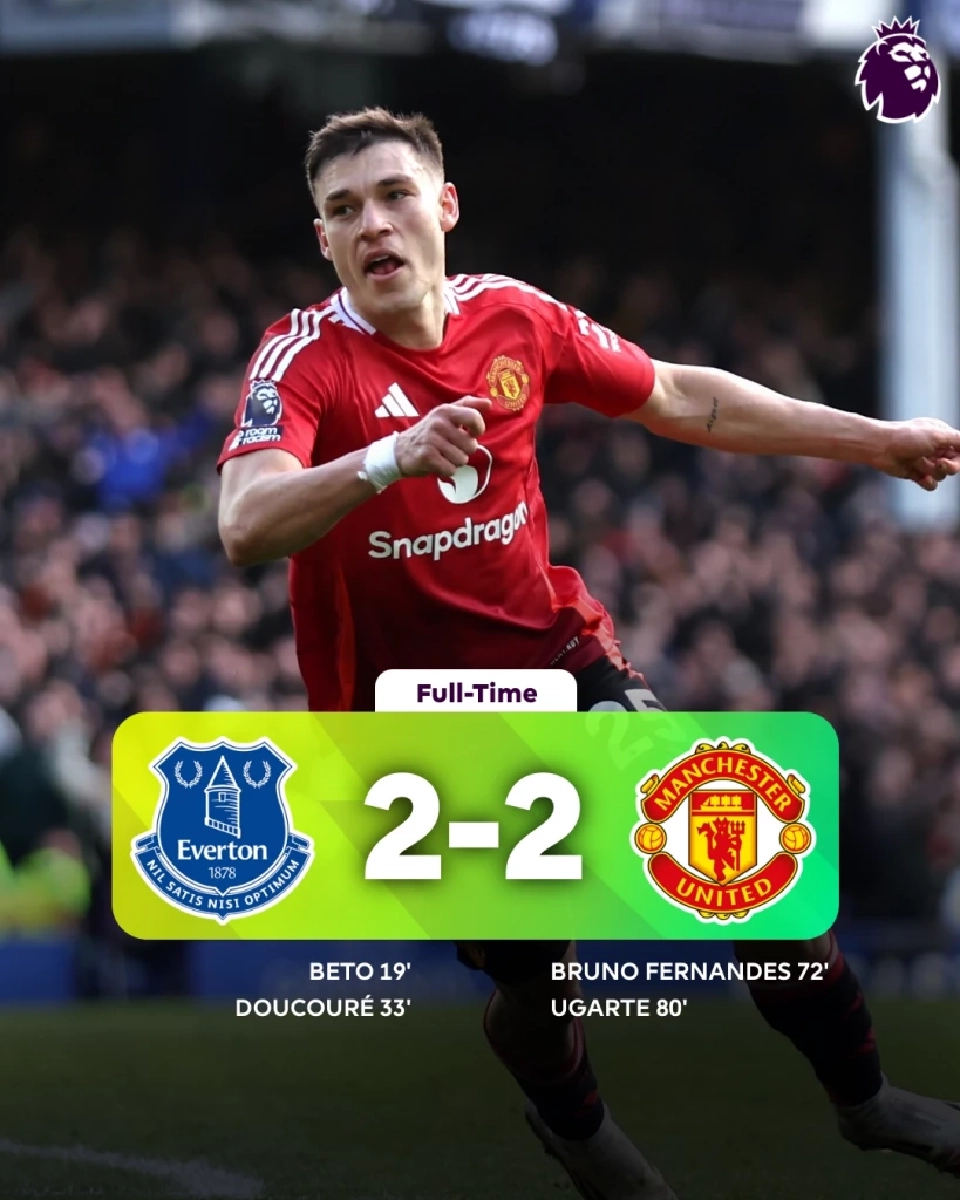 ถ่ายทอดสด เอฟเวอร์ตัน พบ แมนยู เช็ตผลบอลพรีเมียร์ลีกล่าสุดที่นี่