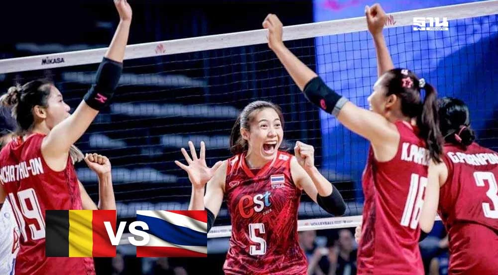 ถ่ายทอดสดเบลเยียม vs ไทย วอลเลย์บอลหญิง VNL 2025 วันนี้ 5 มิ.ย.68